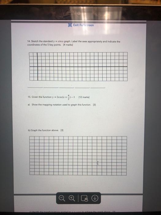 [Solved]: 14. Shetch the standard ( y= ) xin ( x ) grap