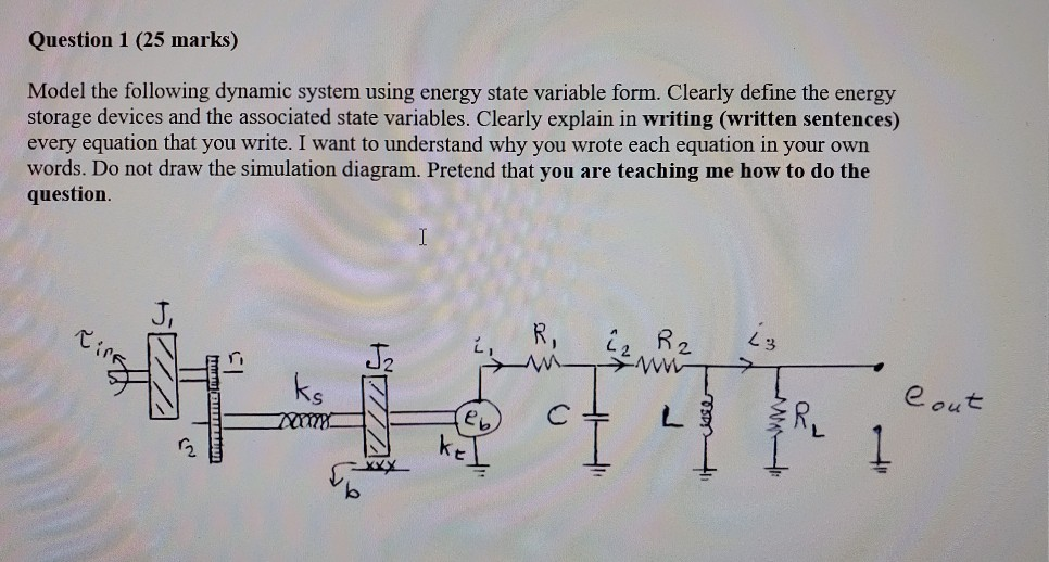 Solved Question 1 (25 marks) Model the following dynamic | Chegg.com