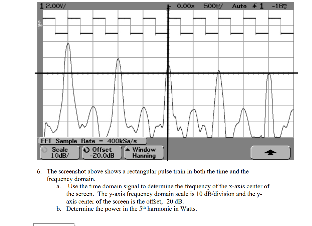Solved The screenshot above shows a rectangular pulse train | Chegg.com