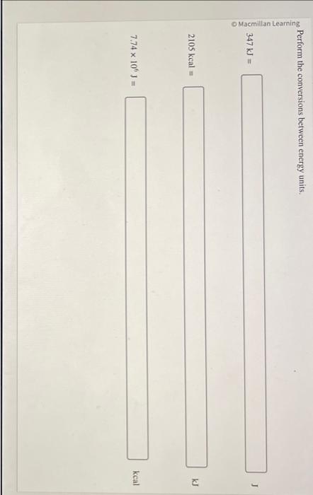 Solved Perform the conversions between energy units. | Chegg.com