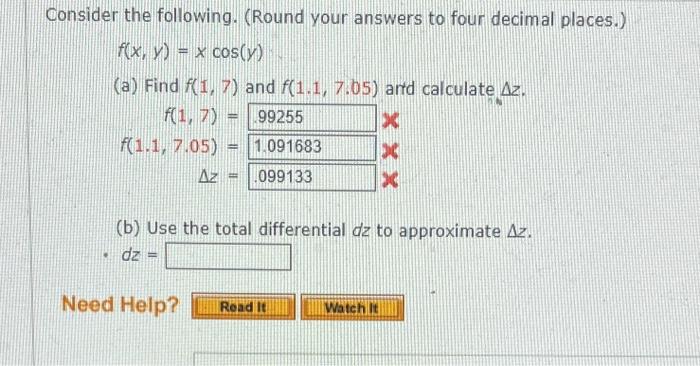 Solved Consider the following. (Round your answers to four | Chegg.com