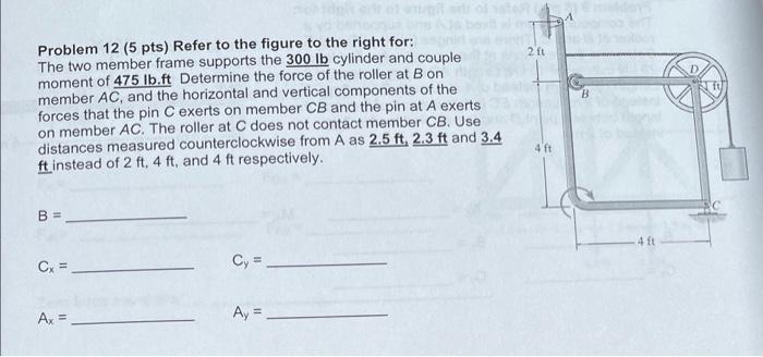 Solved Problem 12 (5 pts) Refer to the figure to the right | Chegg.com