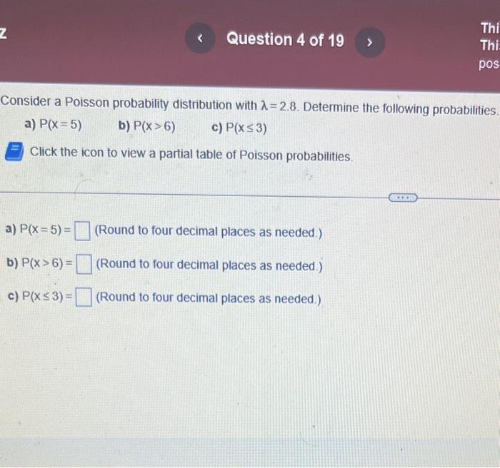 Solved Consider a Poisson probability distribution with | Chegg.com