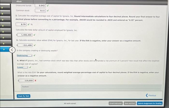 Solved Calculating Weighted Average Cost of Capital and | Chegg.com