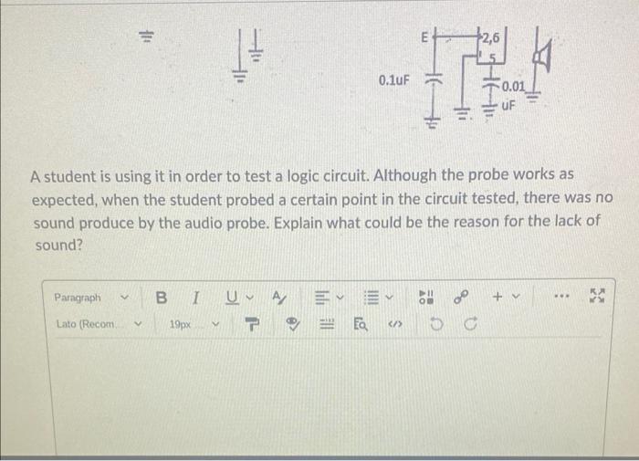 Solved This is the schematic of the audio logic probe: A | Chegg.com