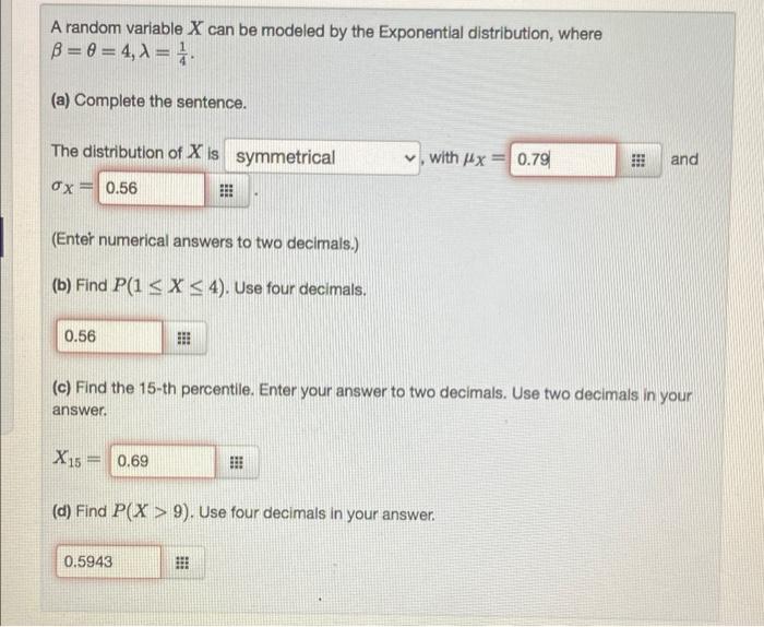 Solved A random variable X can be modeled by the Exponential | Chegg.com
