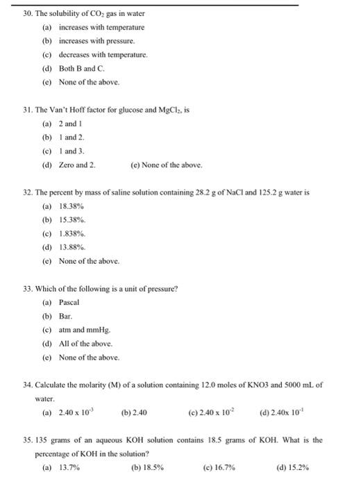 Solved 25. In order to calculate the freezing point of an | Chegg.com