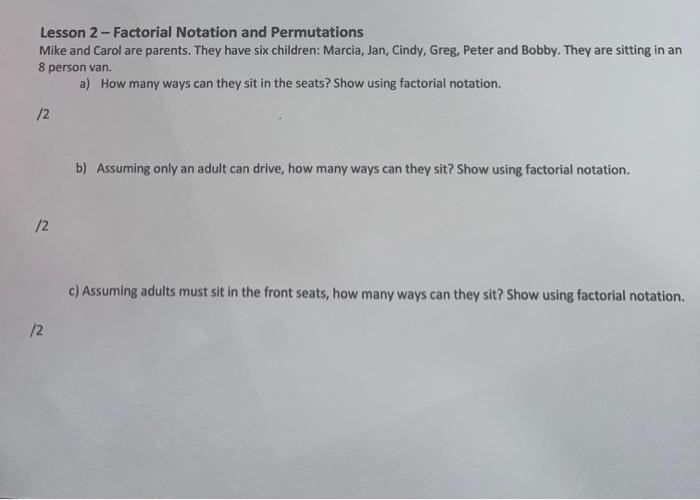 Solved Factorial Notation and PermutationsWhat is the answer | Chegg.com