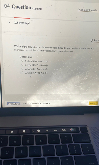 Solved 04 ﻿Question (1 ﻿point)Open Ebook section1st | Chegg.com