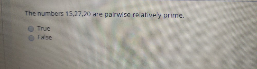Solved The numbers 15,27,20 are pairwise relatively prime. | Chegg.com