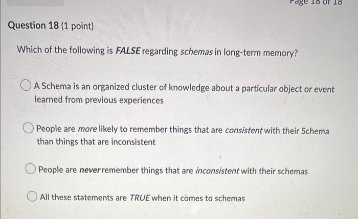 Solved Which of the following is FALSE regarding schemas in | Chegg.com
