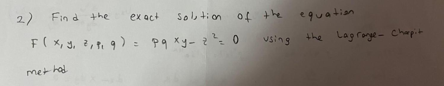 Solved 2) Find the exact sol,tion of the equation | Chegg.com