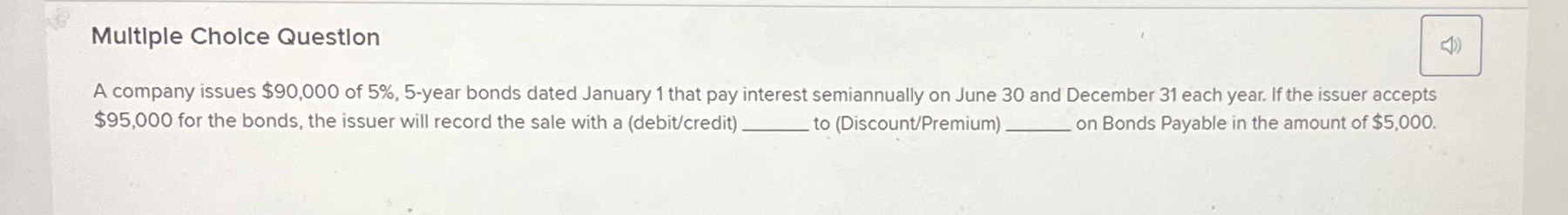 Solved Multiple Cholce QuestlonA company issues $90,000 ﻿of | Chegg.com
