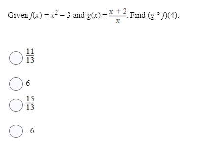 Solved Given f(x)=x2-3 ﻿and g(x)=x+2x. ﻿Find | Chegg.com