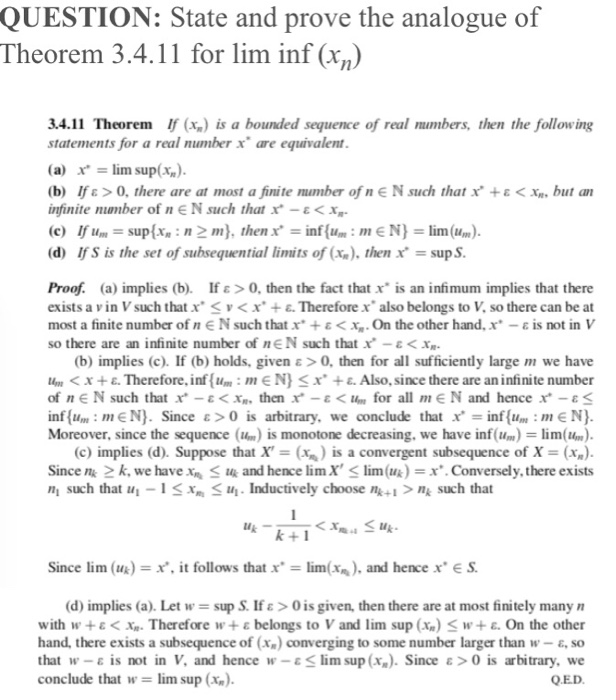 Solved Question State And Prove The Analogue Of Theorem