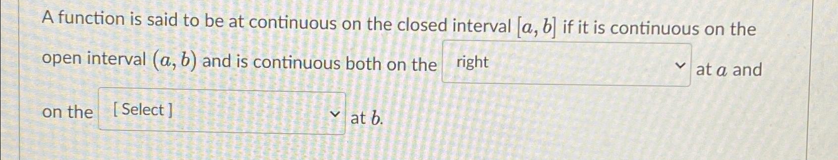 Solved A function is said to be at continuous on the closed | Chegg.com