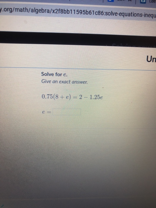 Solved U Lee y.org/math/algebra/x2f8bb11595b61c86:solve | Chegg.com