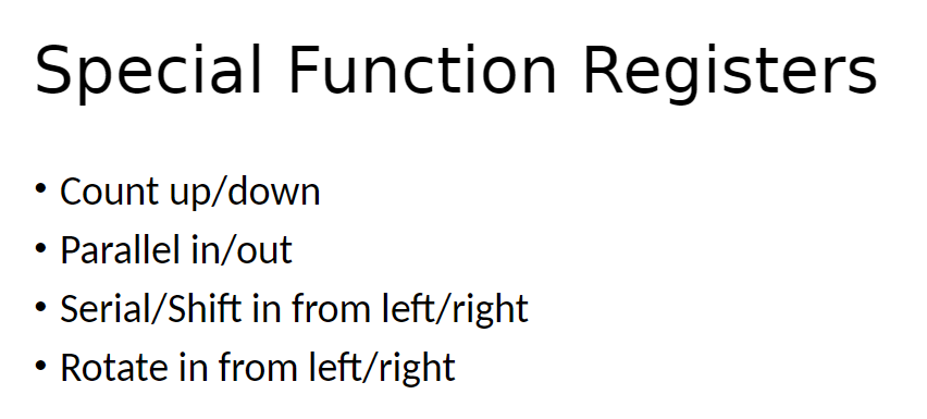Special Function RegistersCount up/downParallel | Chegg.com