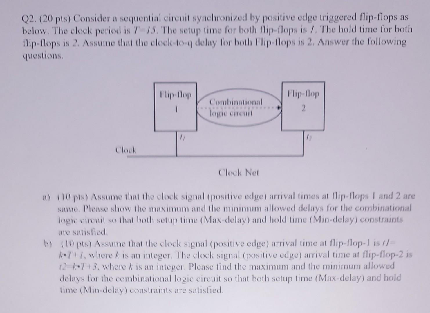 Solved Q2. (20 pts) Consider a sequential circuit | Chegg.com