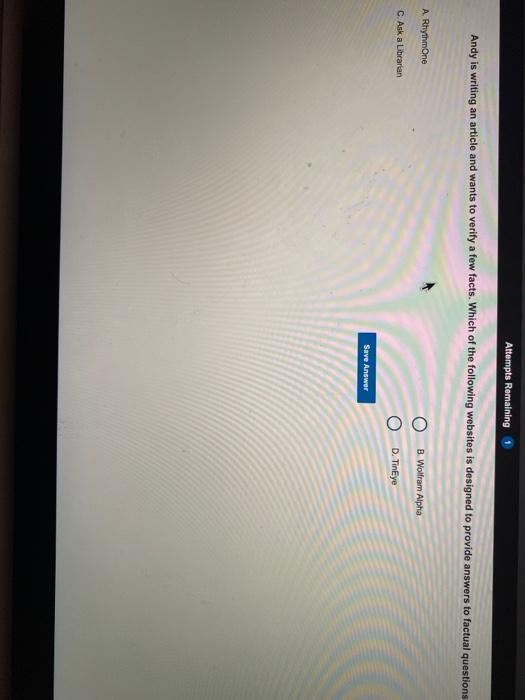Solved Attempts Remaining Andy is writing an article and | Chegg.com