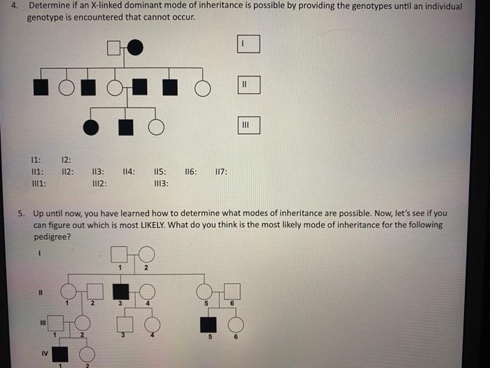 Solved 4. Determine if an X-linked dominant mode of | Chegg.com