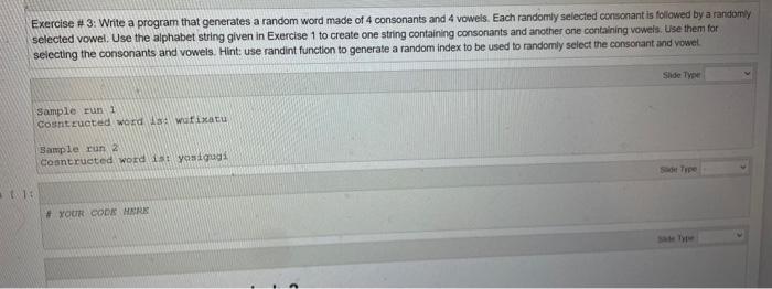 Solved Exercise # 3: Write a program that generates a random | Chegg.com