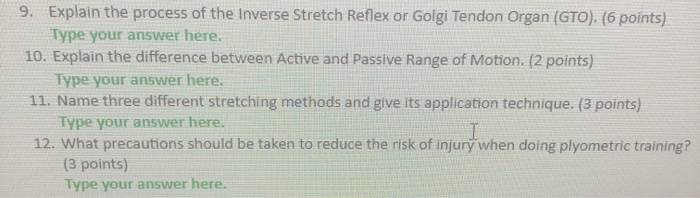 Solved 9. Explain the process of the Inverse Stretch Reflex | Chegg.com