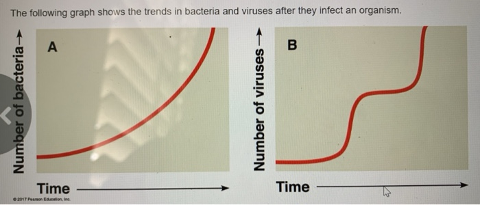 Solved The following graph shows the trends in bacteria and | Chegg.com