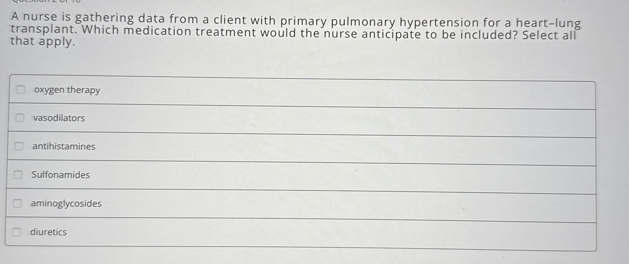 Solved A nurse is gathering data from a client with primary | Chegg.com