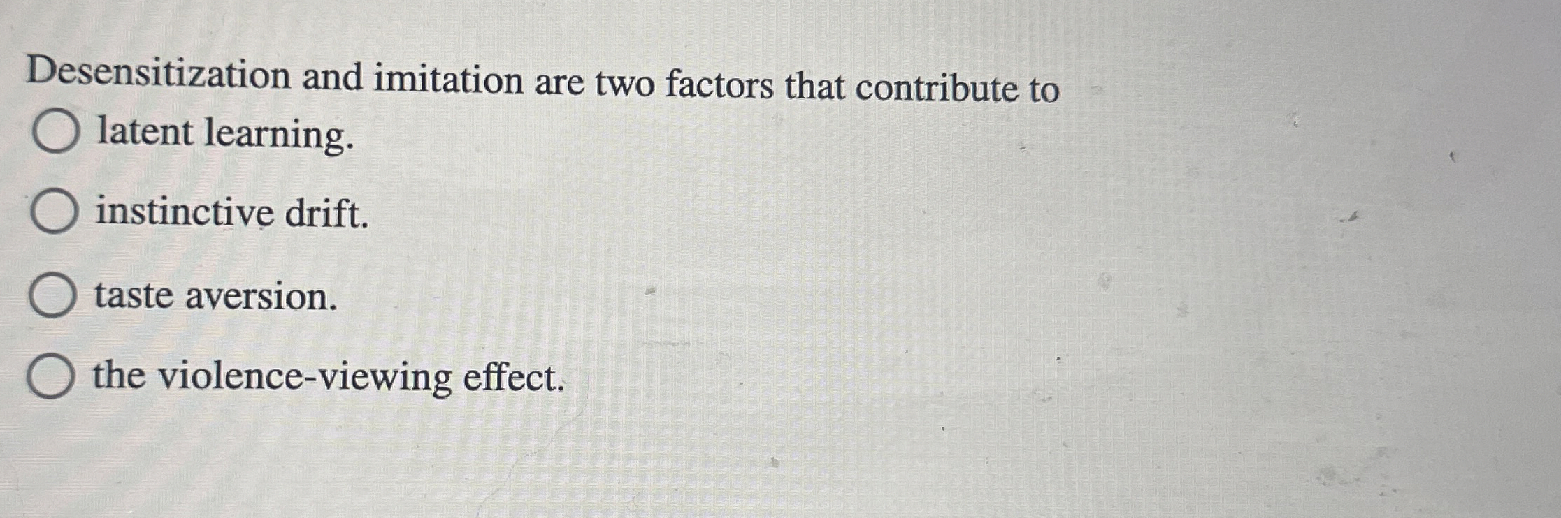 Solved Desensitization and imitation are two factors that | Chegg.com