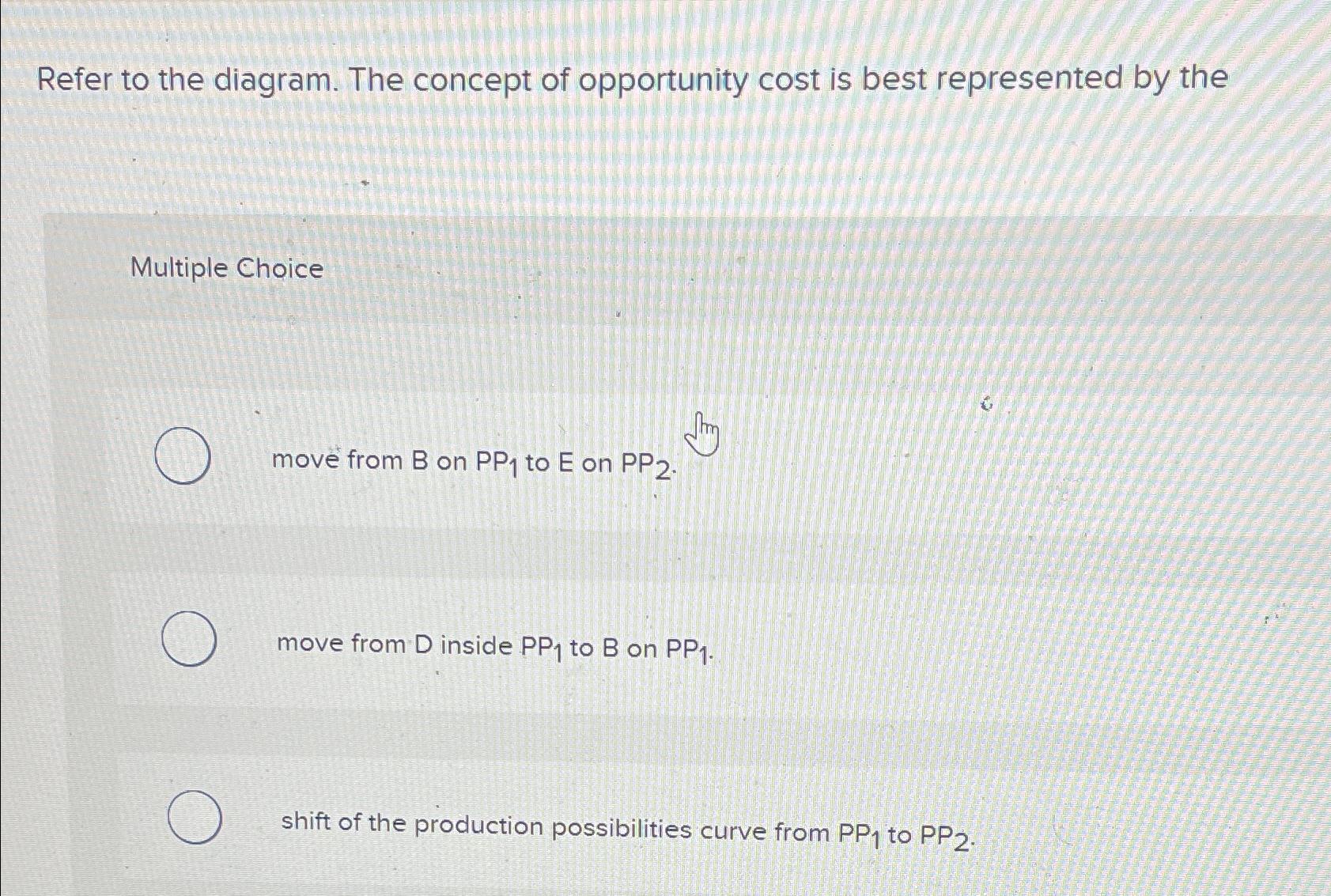 Solved Refer to the diagram. The concept of opportunity cost | Chegg.com
