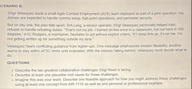 Solved CENARIO B:SSgt Velasquez leads a small Agile Combat | Chegg.com