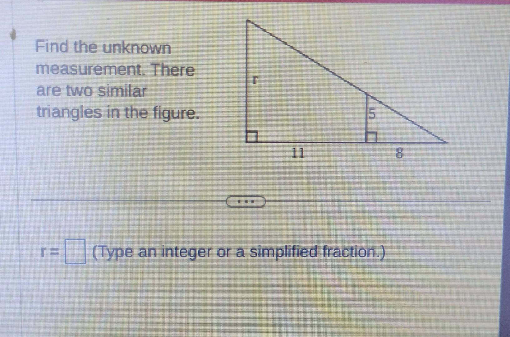 Solved Find the unknown measurement. There are two similar | Chegg.com