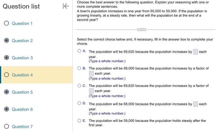 Solved Question list Choose the best answer to the following | Chegg.com
