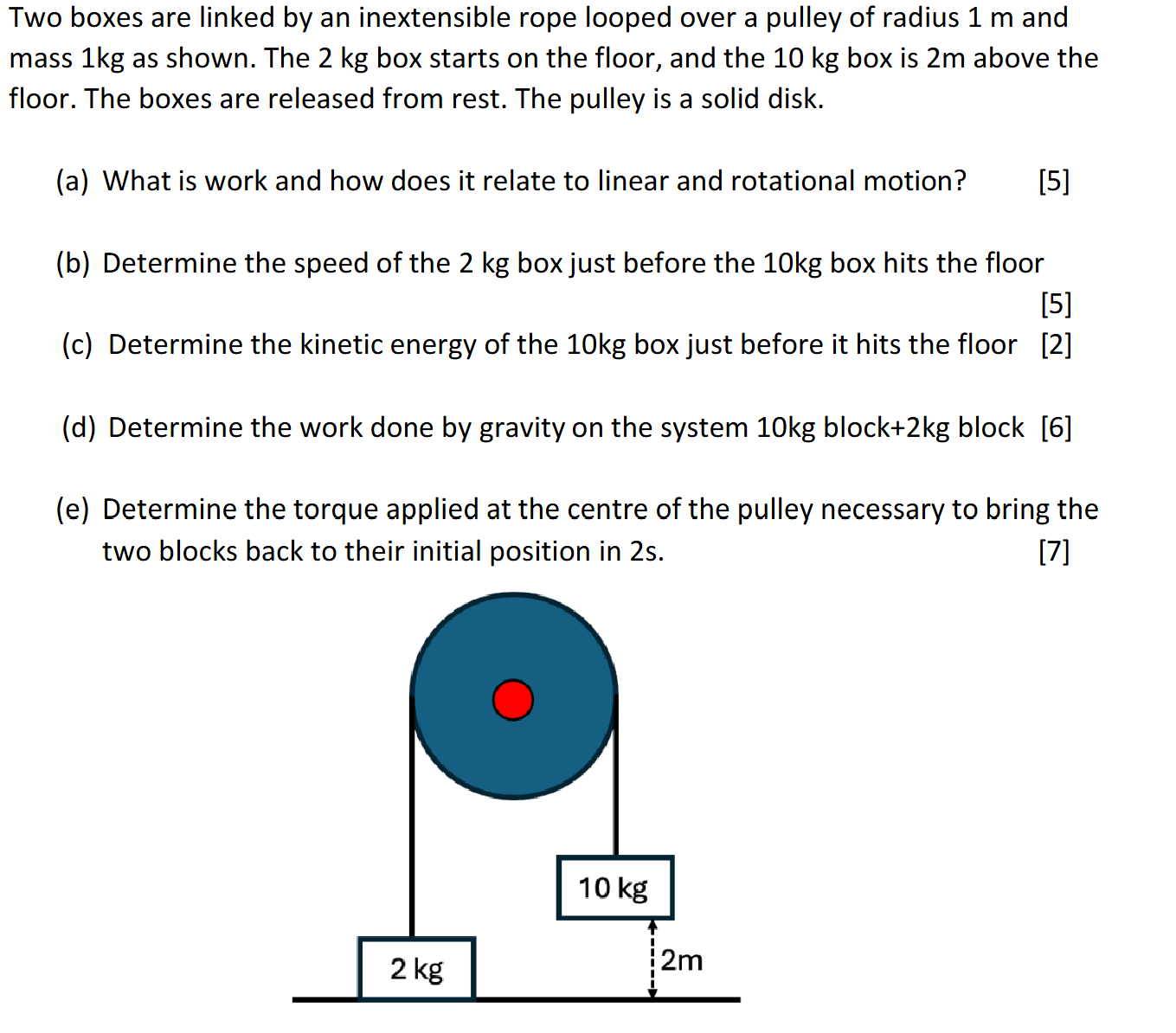 Solved Two boxes are linked by an inextensible rope looped | Chegg.com