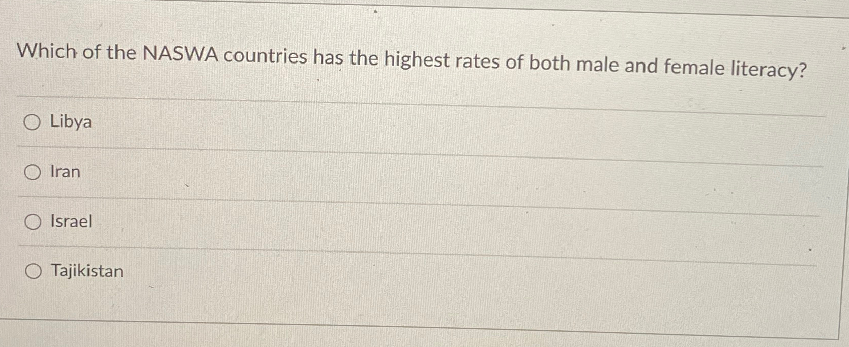 Solved Which of the NASWA countries has the highest rates of | Chegg.com