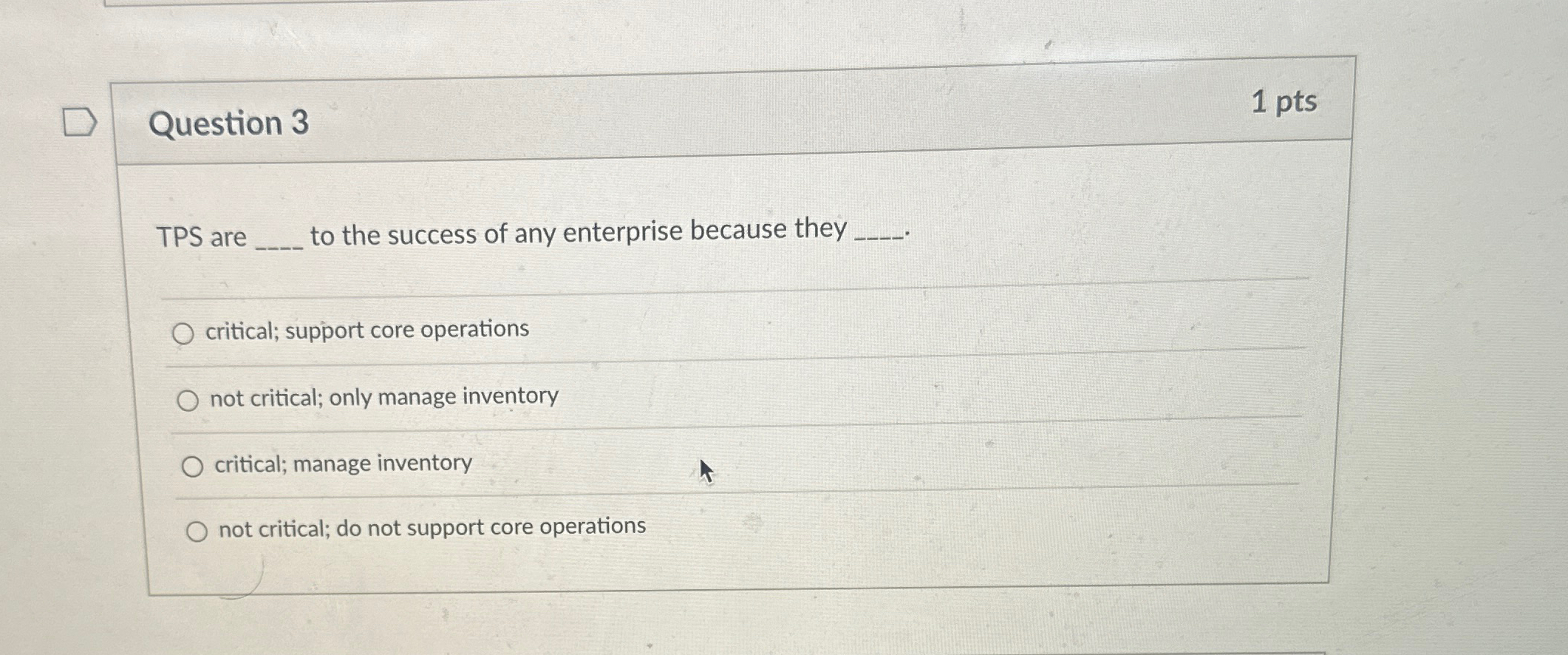 Solved Question 31ptsTPS are q, ﻿to the success of any | Chegg.com