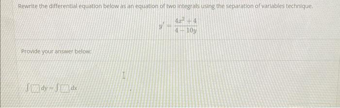 Solved Rewrite the differential equation below as an | Chegg.com