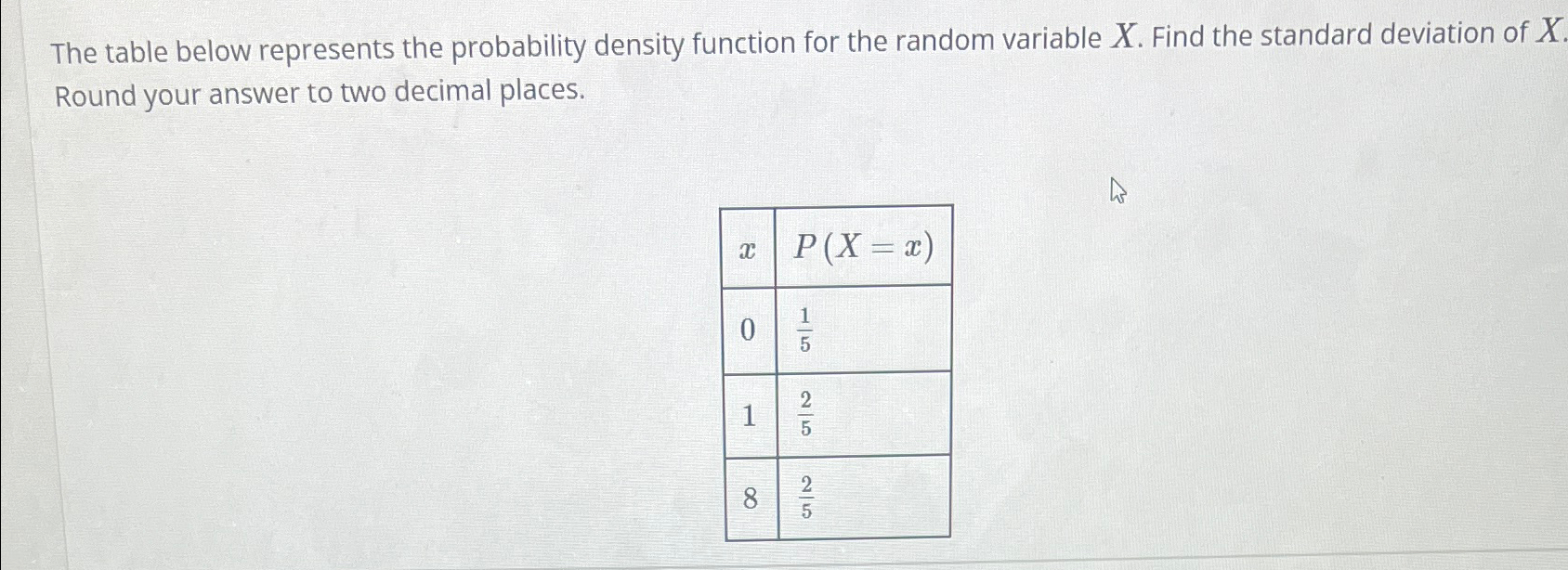 Solved The table below represents the probability density | Chegg.com