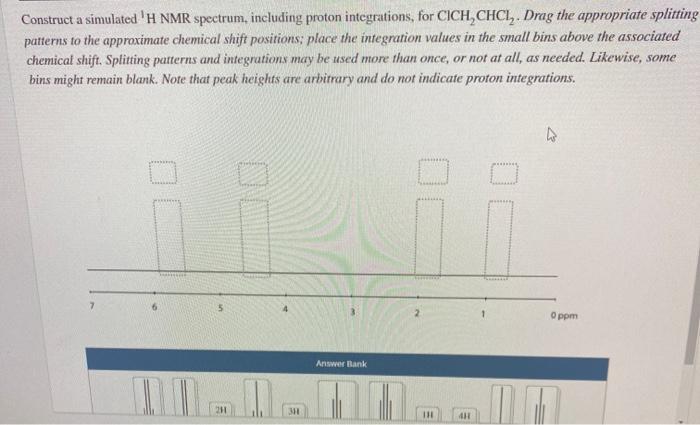 Solved Construct a simulated 'H NMR spectrum, including | Chegg.com