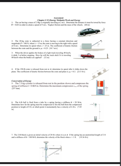 Assessment Chapter # 15 (Energy Methods) Work and | Chegg.com