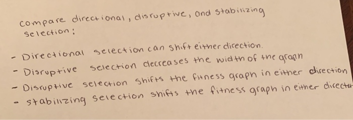 Solved compare directional, disruptive, and stabilizing | Chegg.com