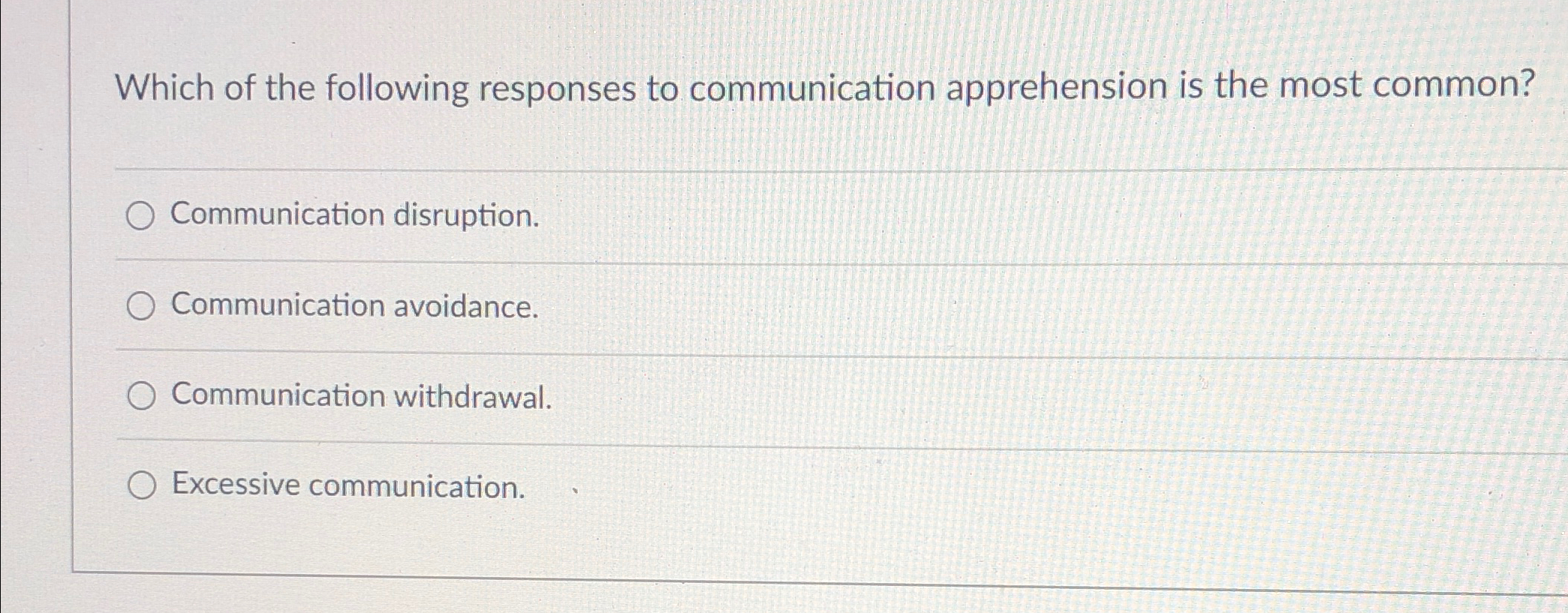 Solved Which of the following responses to communication | Chegg.com