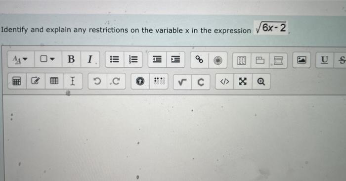 Solved Identify And Explain Any Restrictions On The Variable
