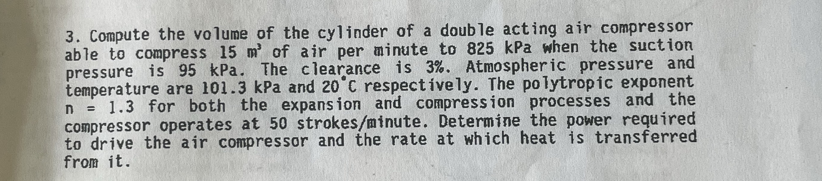 Solved Compute the volume of the cylinder of a double acting | Chegg.com