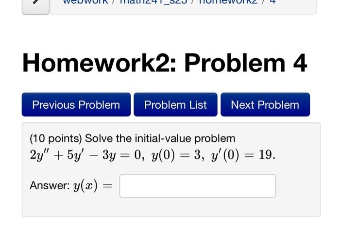 Solved (10 points) Solve the initial-value problem | Chegg.com
