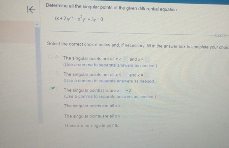 Solved Determine all the singular points of the given | Chegg.com