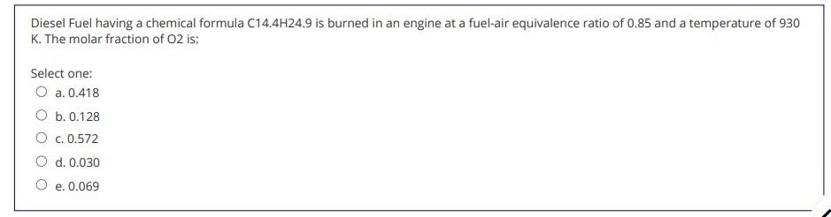 Solved Diesel Fuel having a chemical formula C14.4H24.9 is | Chegg.com