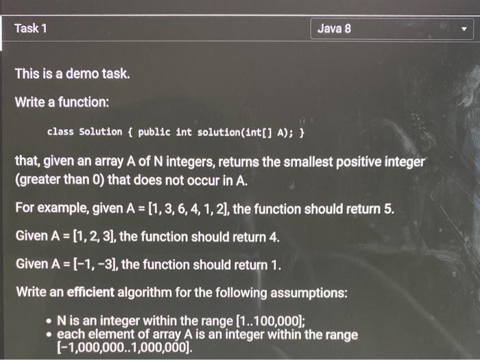 Solved Task 1 Java 8 This Is A Demo Task Write A Function 4725