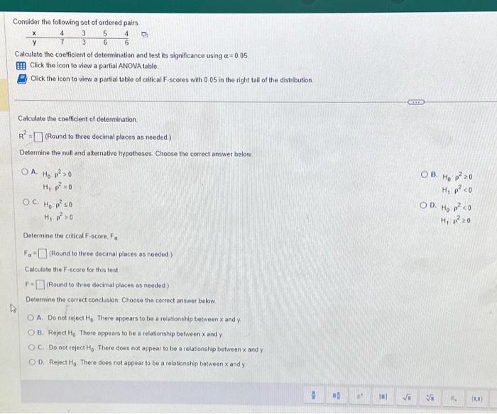 Consider The Folowing Set Of Ordered Pairs Calculate